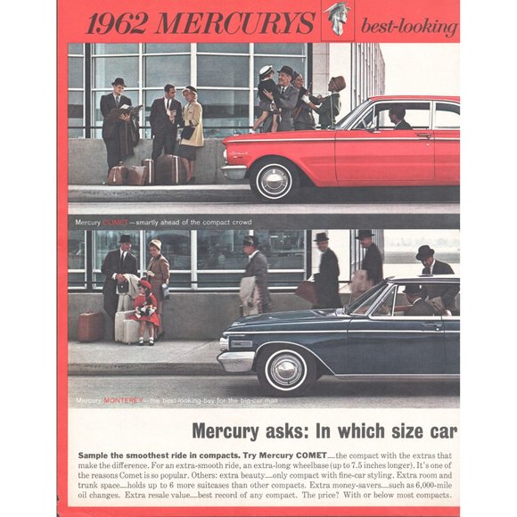 Mercury | Art | 962 Mercury Comet And Monterey 2 Page Print Ad Airport ...